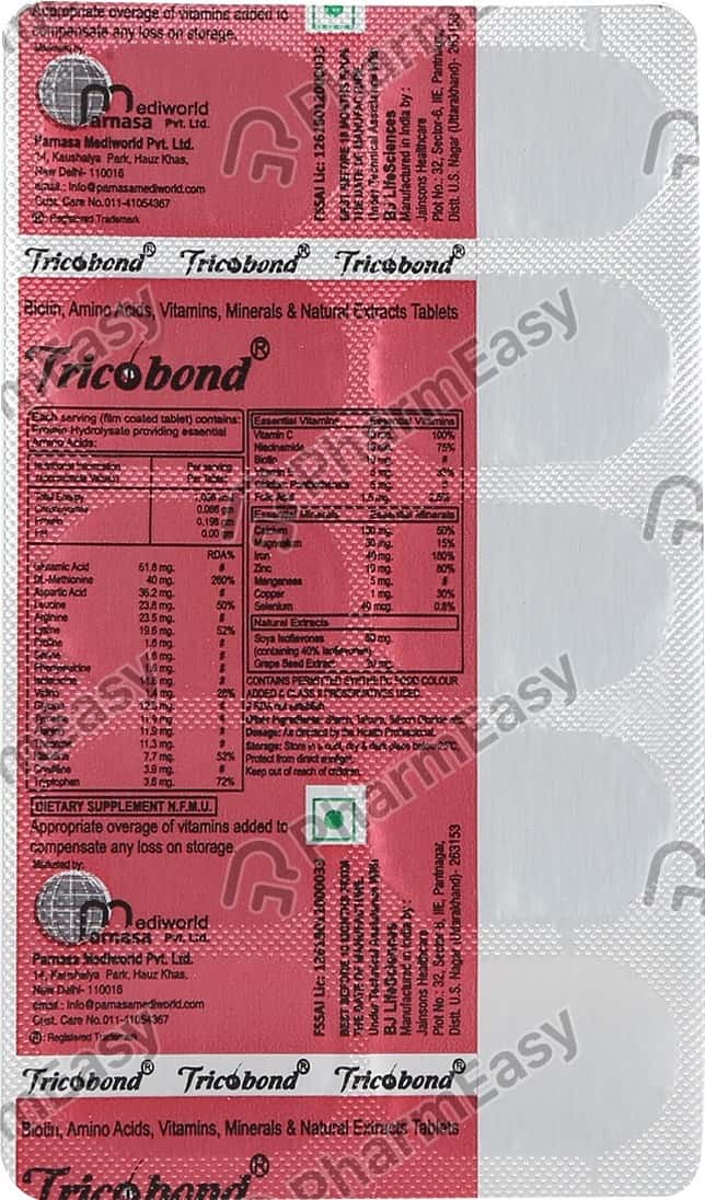 Buy Tricobond Tablet (10) Online at Flat 15% OFF | PharmEasy