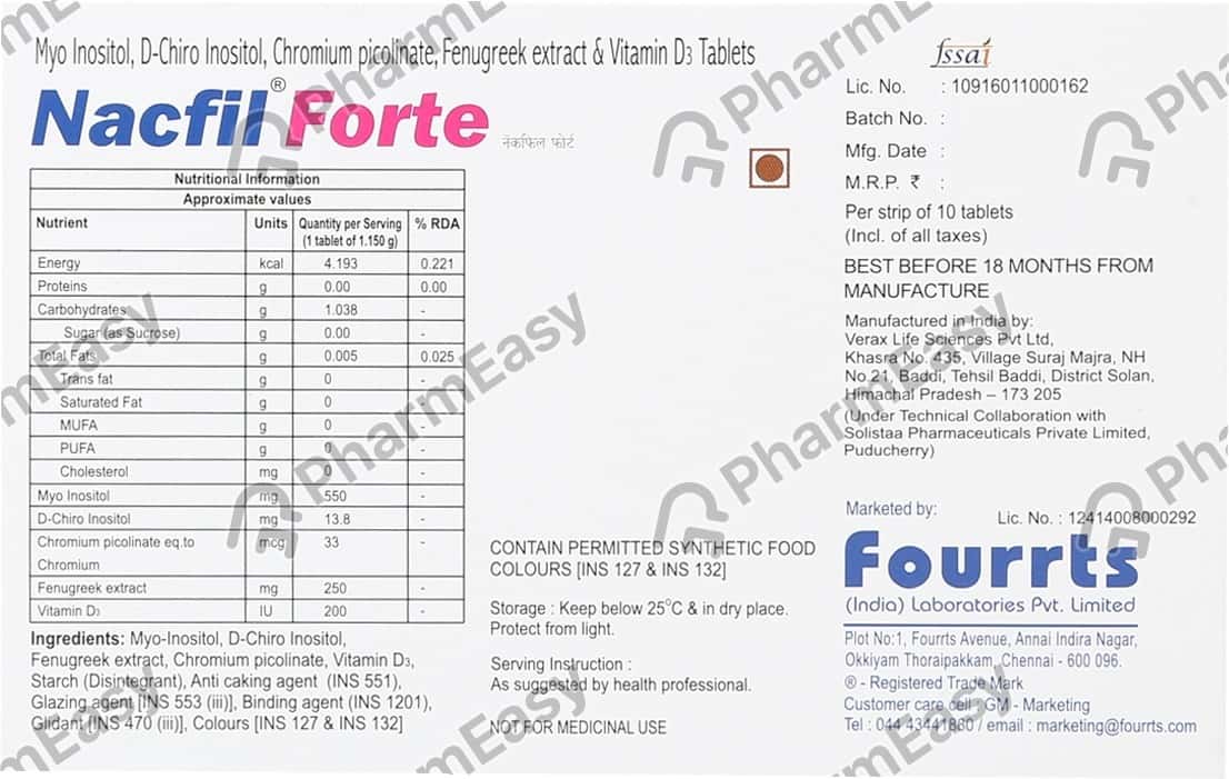 Buy Nacfil Forte Strip Of 10 Tablets Online at Flat 15% OFF | PharmEasy