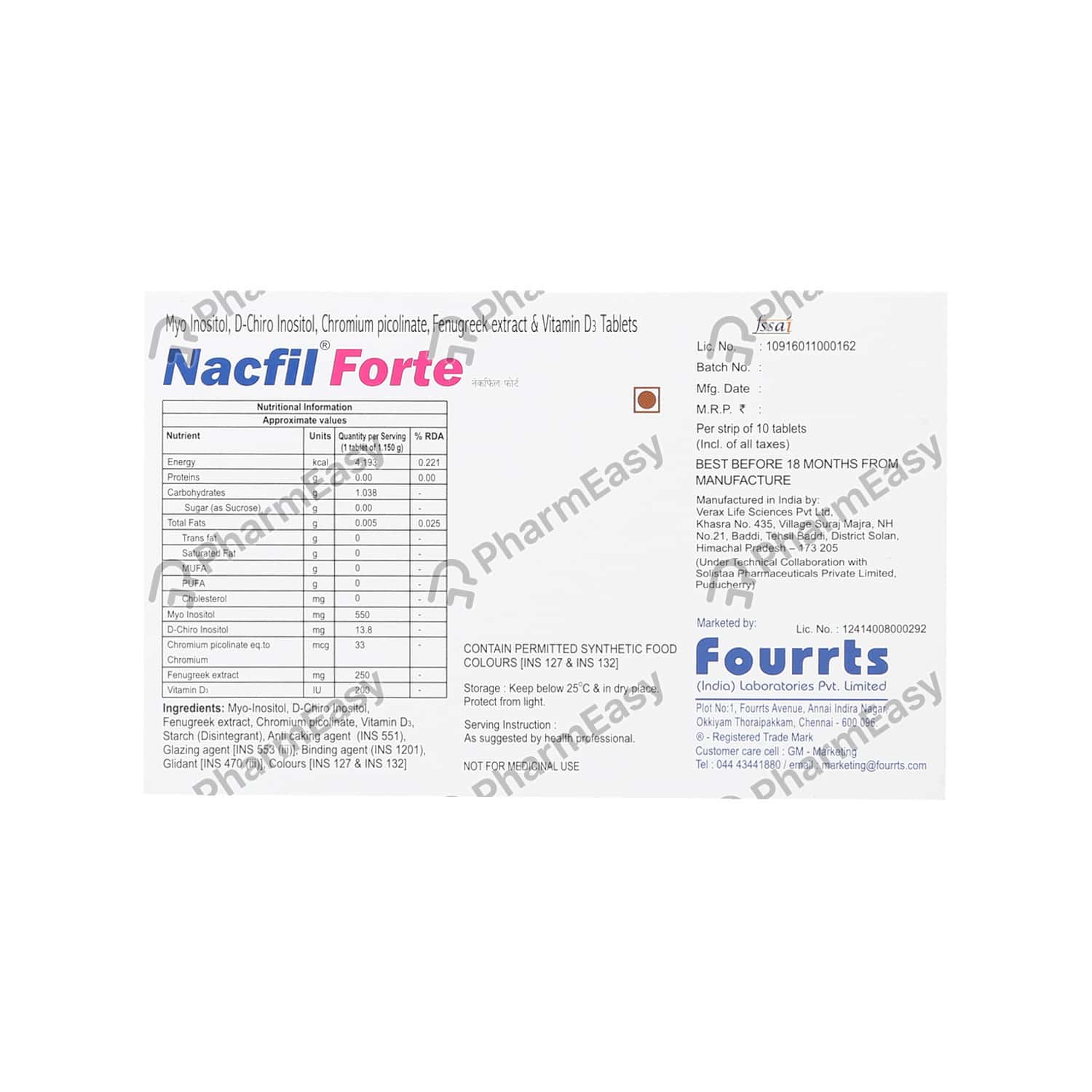 Buy Nacfil Forte Strip Of 10 Tablets Online at Flat 18% OFF* | PharmEasy