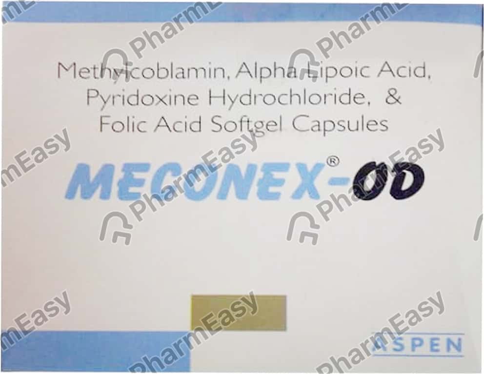Meconex Od Strip Of 10 Softgel Capsules: Uses, Side Effects, Price ...