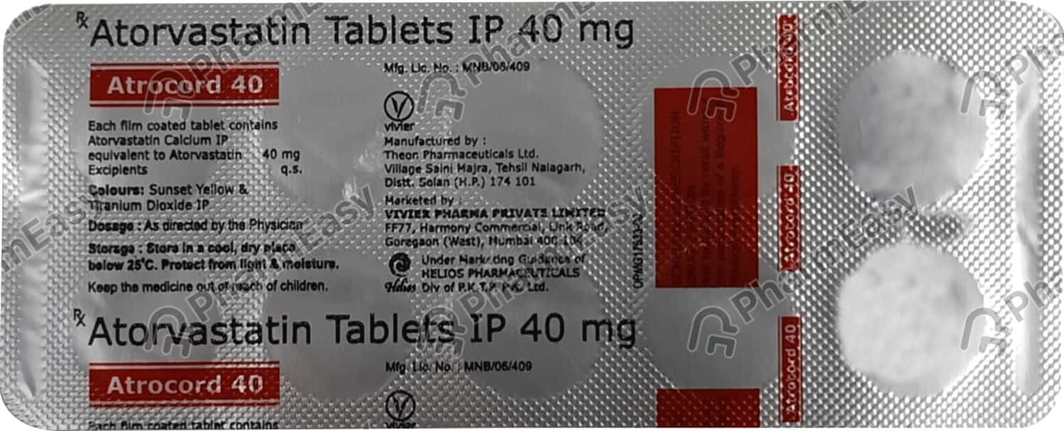Atrocord 40 MG Tablet (10): Uses, Side Effects, Price & Dosage | PharmEasy