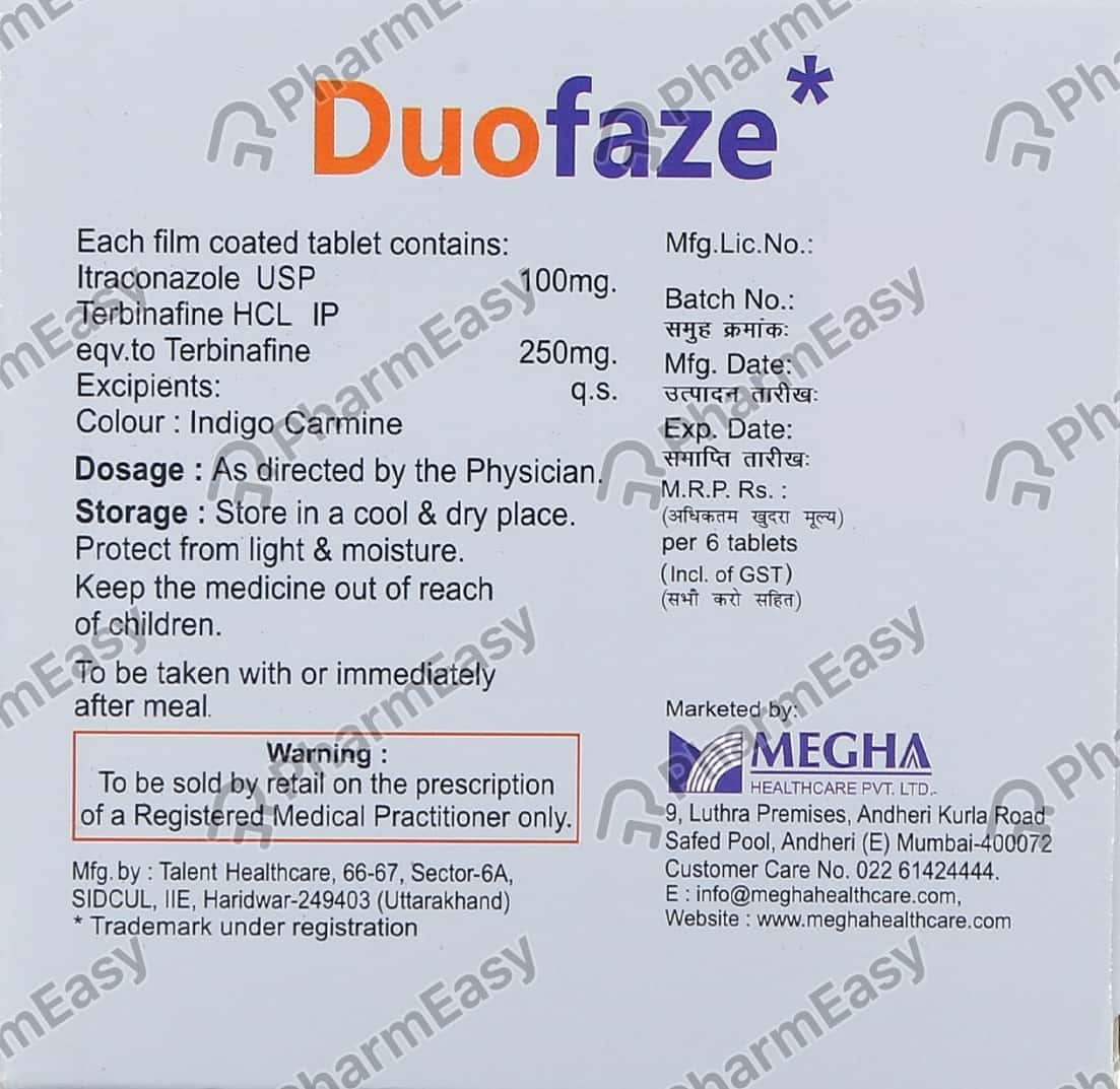 Buy Duofaze Tablets 6'S Online at Flat 15% OFF | PharmEasy