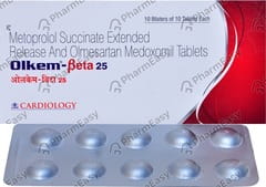 Olkem Beta 25mg/20mg Strip Of 10 Tablets: Uses, Side Effects, Price ...