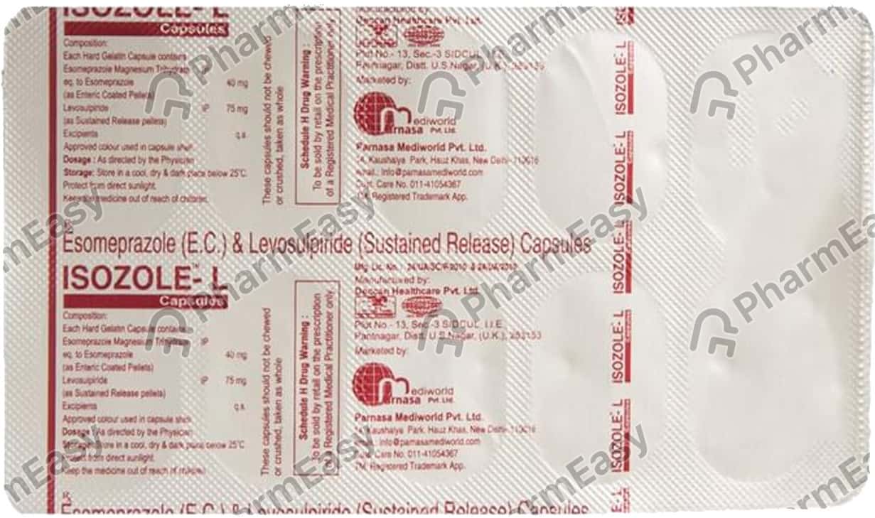 Isozole L 40mg/75mg Strip Of 10 Capsules: Uses, Side Effects, Price ...