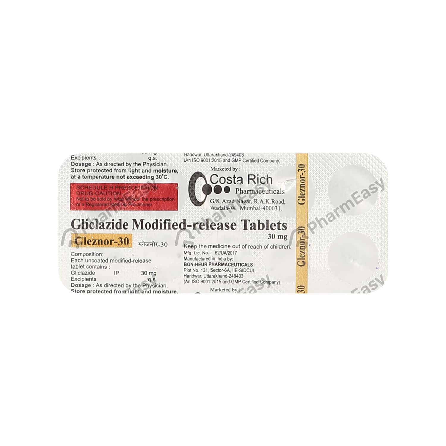 Buy Gleznor 30 MG Tablet (10) Online at Flat 18% OFF* | PharmEasy