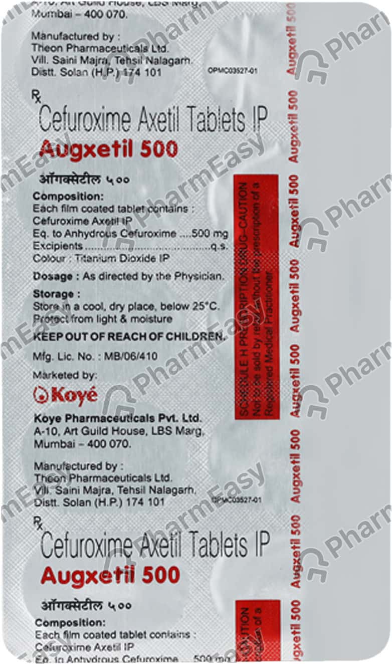 Augxetil 500 MG Tablet (10): Uses, Side Effects, Price & Dosage | PharmEasy