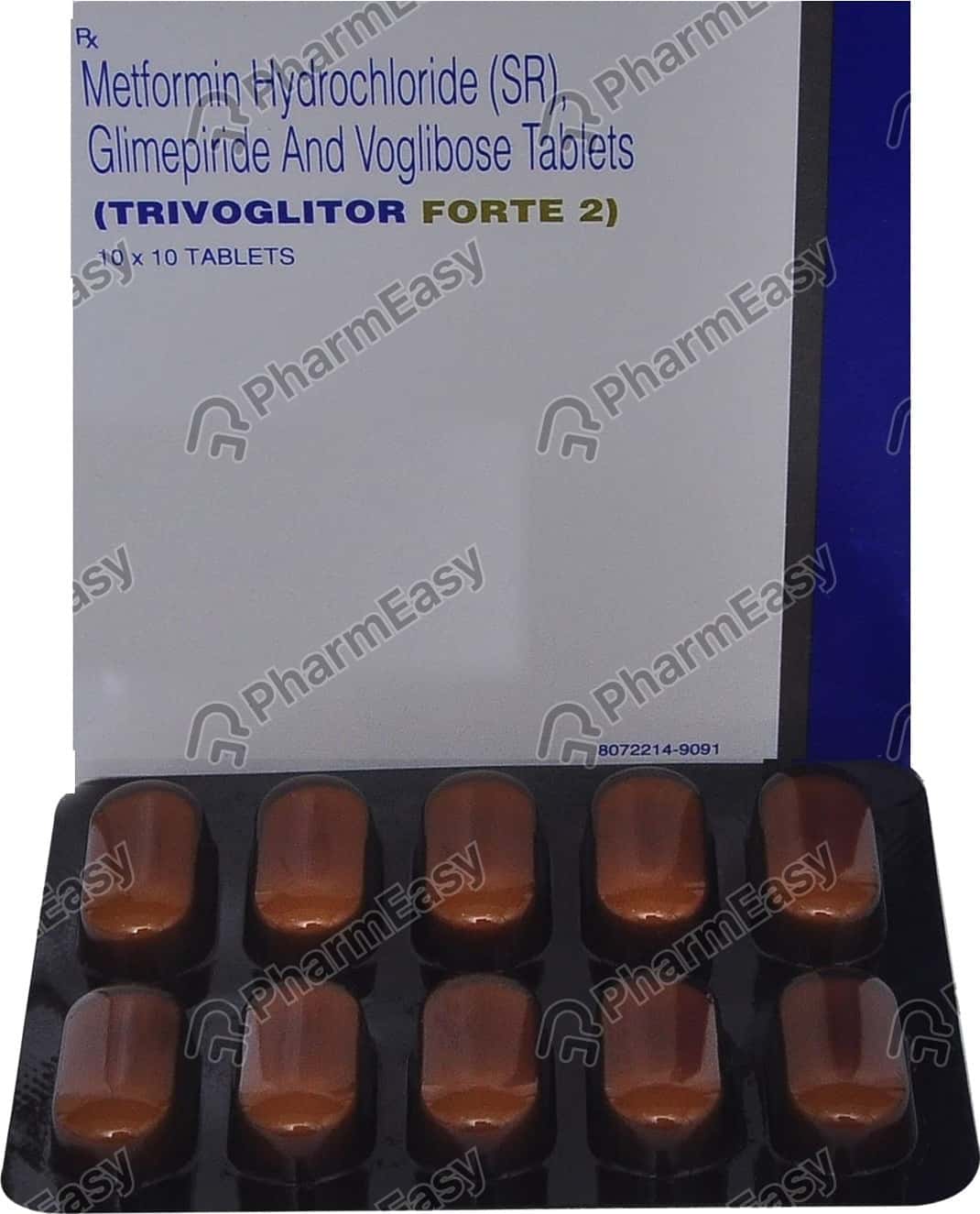 Trivoglitor Forte 2mg Strip Of 10 Tablets: Uses, Side Effects, Price & Dosage | PharmEasy