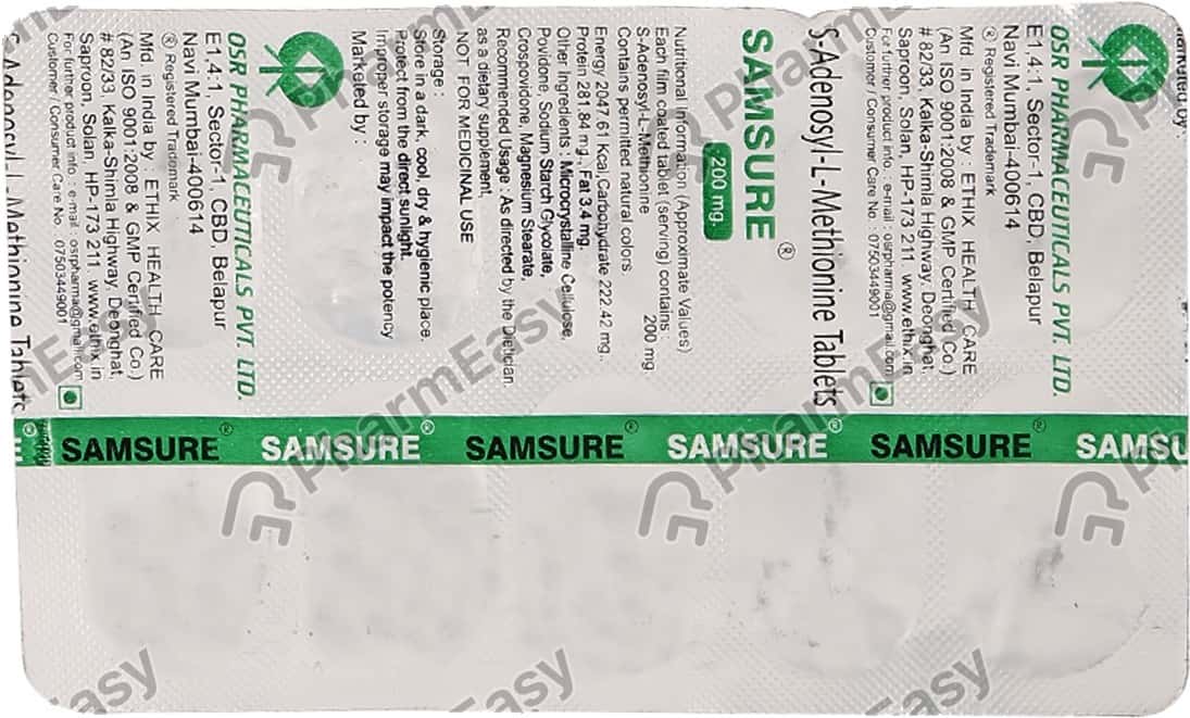 Samsure 200 MG Tablet (10): Uses, Side Effects, Price & Dosage | PharmEasy