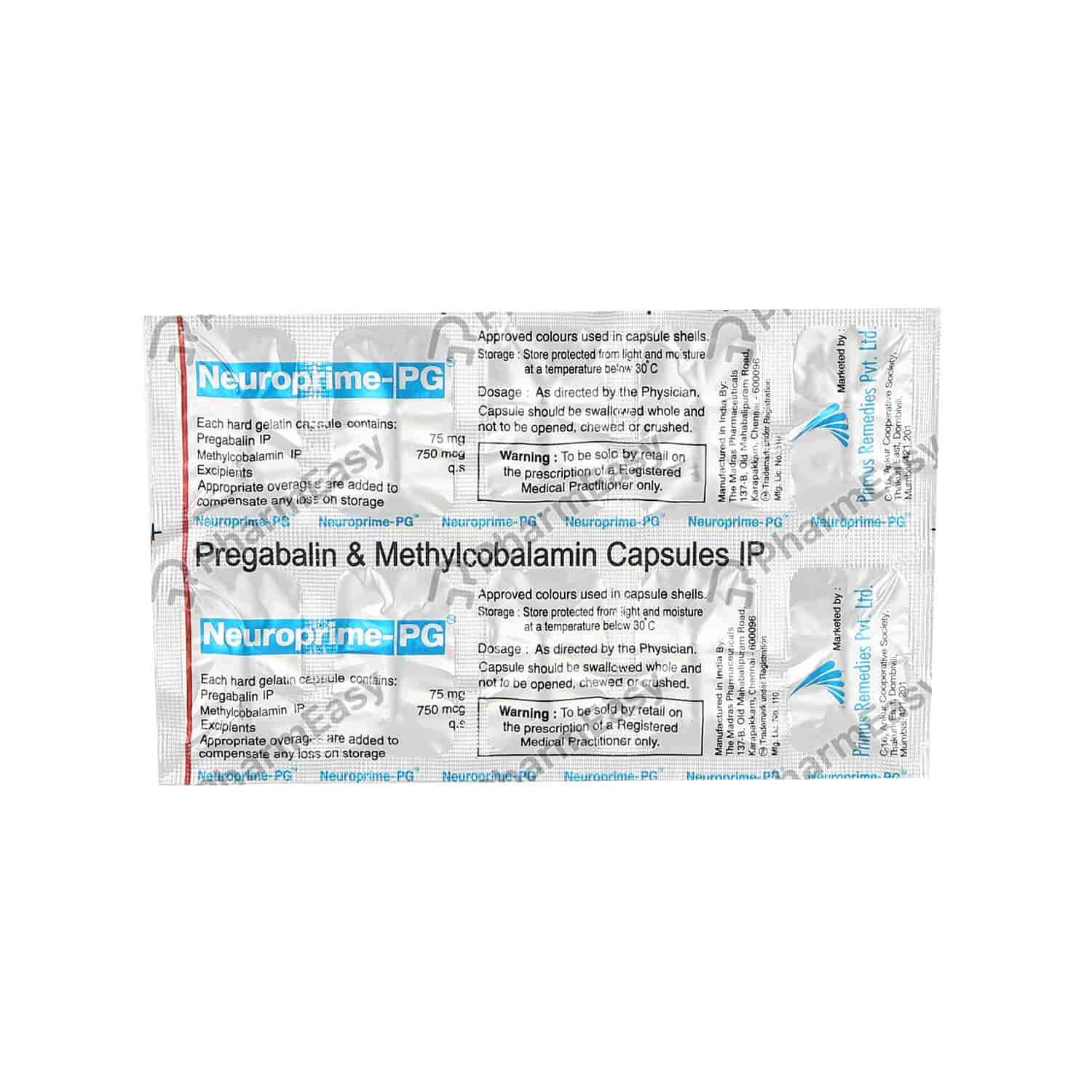 Neuroprime Pg Strip Of 10 Capsules - Uses, Side Effects, Dosage ...