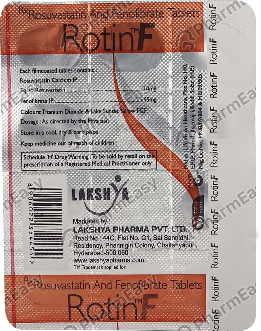 Rotin F 10mg Strip Of 10 Tablets: Uses, Side Effects, Price & Dosage ...