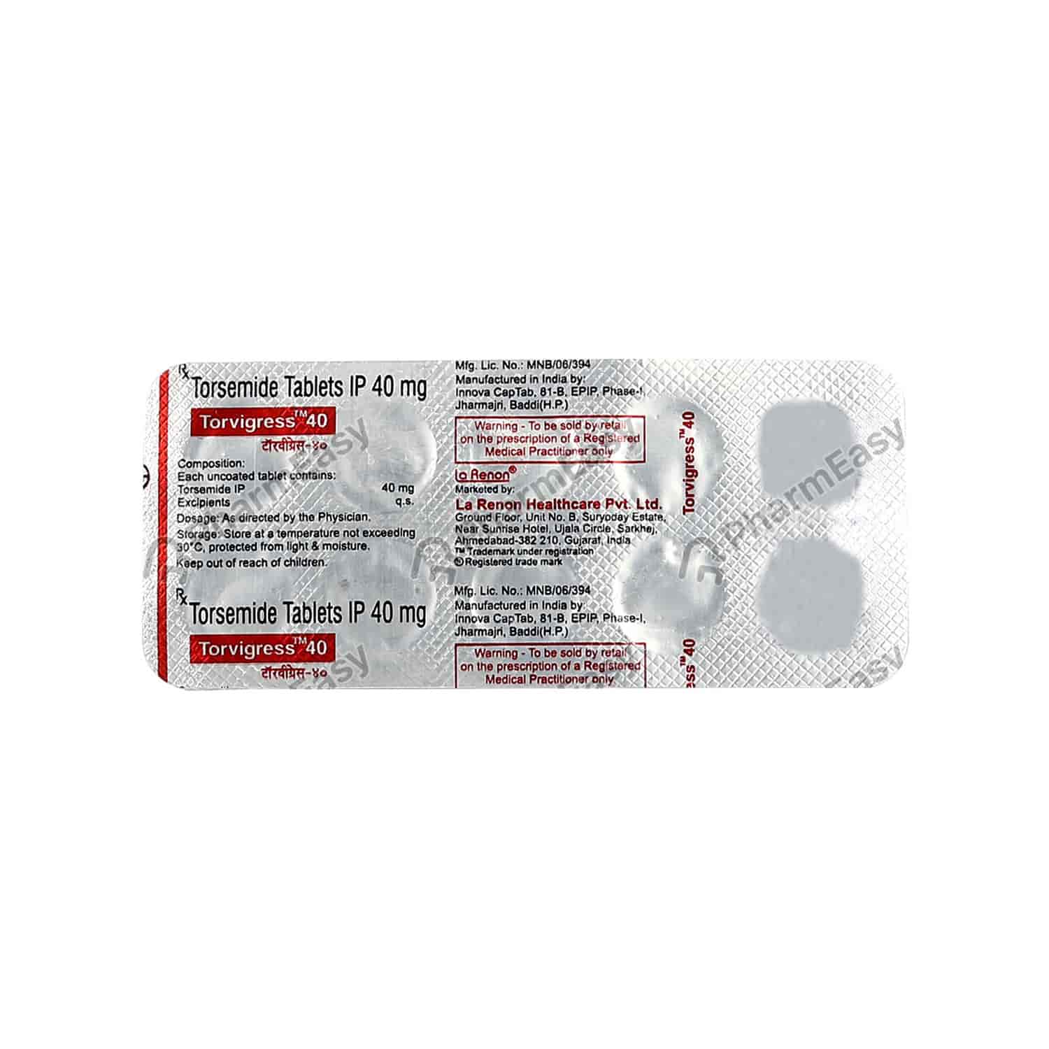 Buy Torvigress 40mg Strip Of 10 Tablets Online at Flat 18% OFF* | PharmEasy