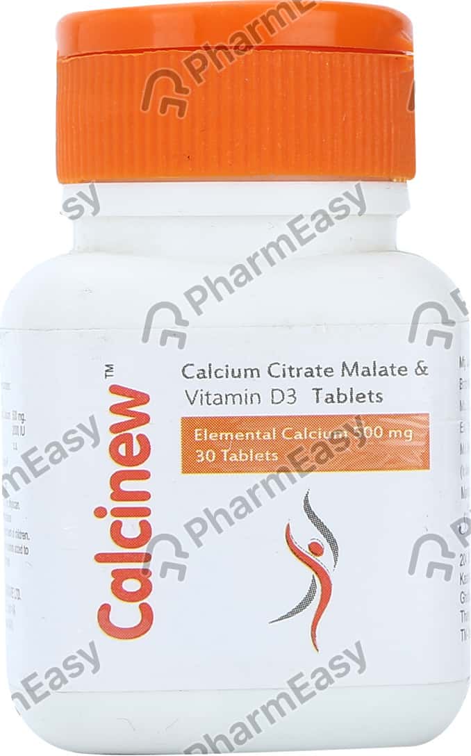 Calcinew Bottle Of 30 Tablets: Uses, Side Effects, Price & Dosage ...