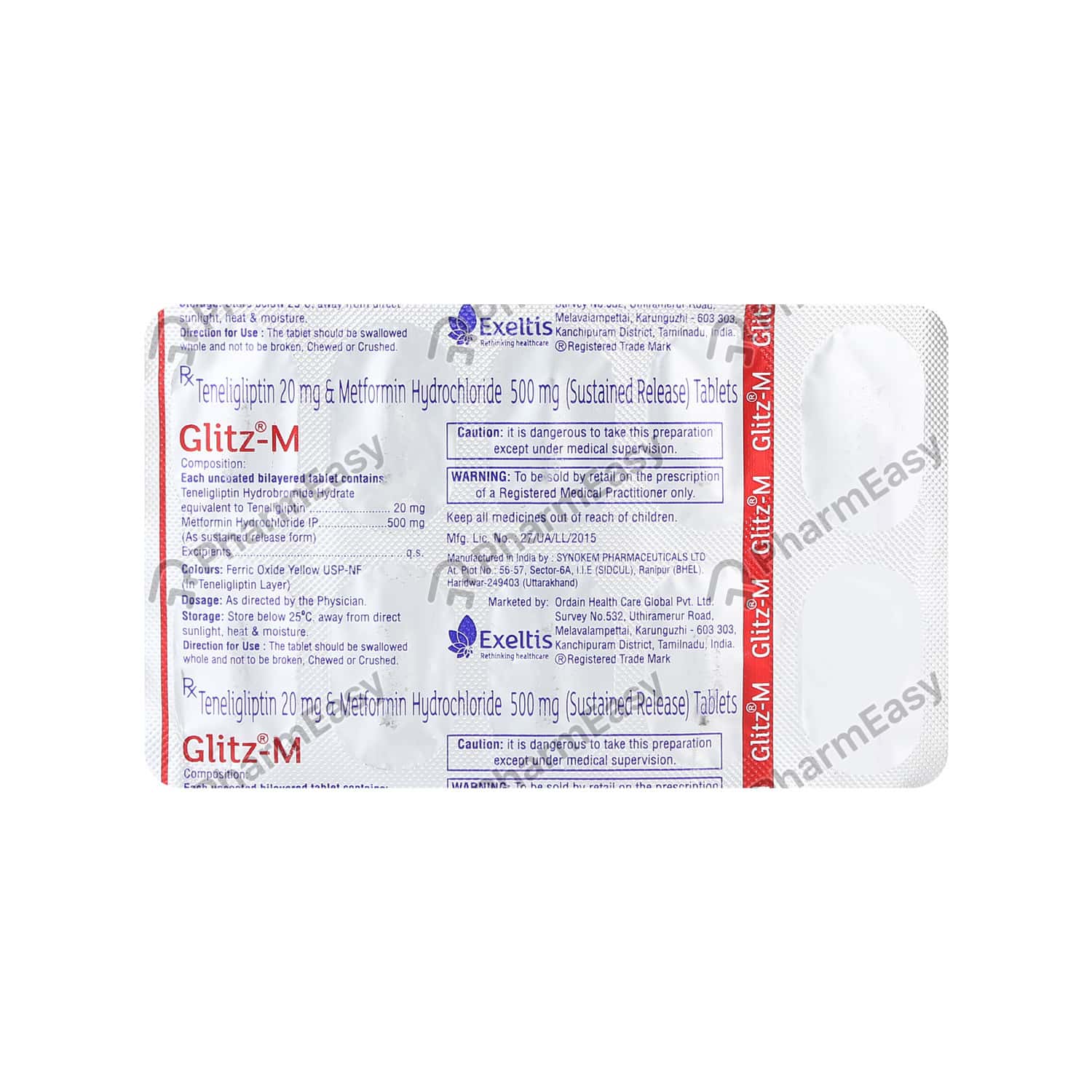Glitz M 20/500mg Strip Of 10 Tablets: Uses, Side Effects, Price ...