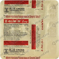 K Glim M 2mg Strip Of 15 Tablets: Uses, Side Effects, Price & Dosage ...