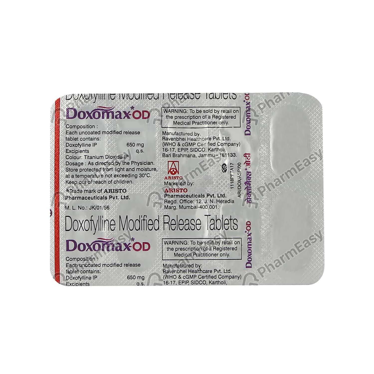 Buy Doxomax Od 650 MG Tablet (10) Online at Flat 18% OFF* | PharmEasy