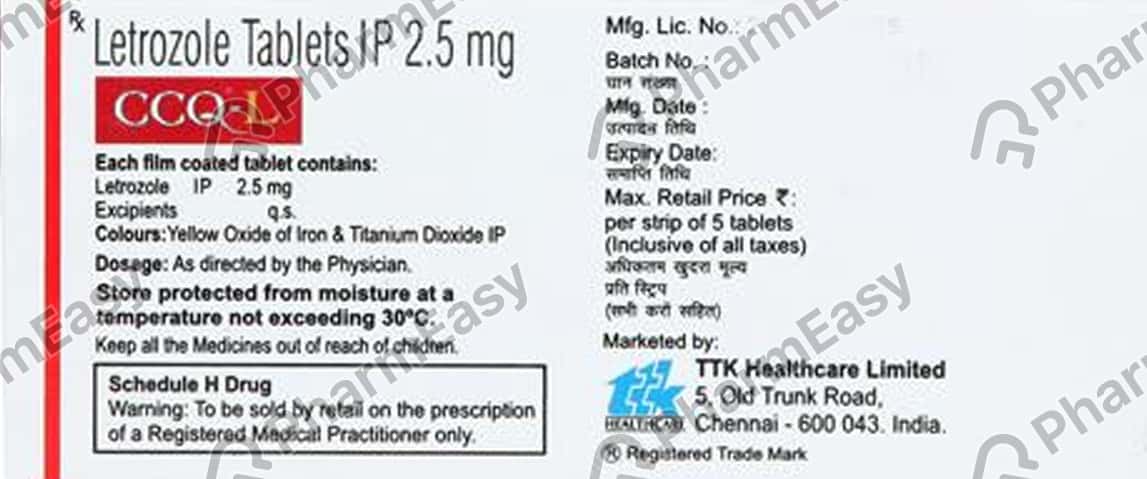 Ccq L 2.5 MG Tablet (5): Uses, Side Effects, Price & Dosage | PharmEasy
