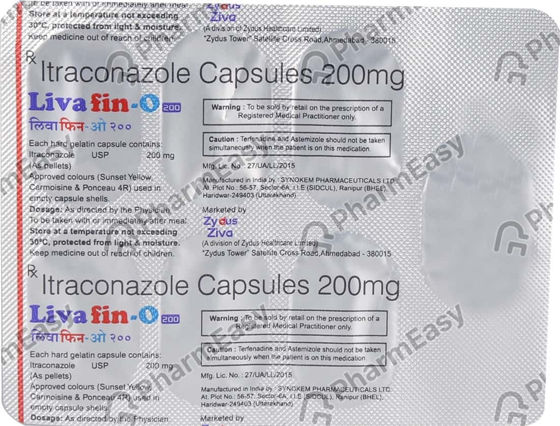 Livafin O 200 MG Capsule (7): Uses, Side Effects, Price & Dosage ...