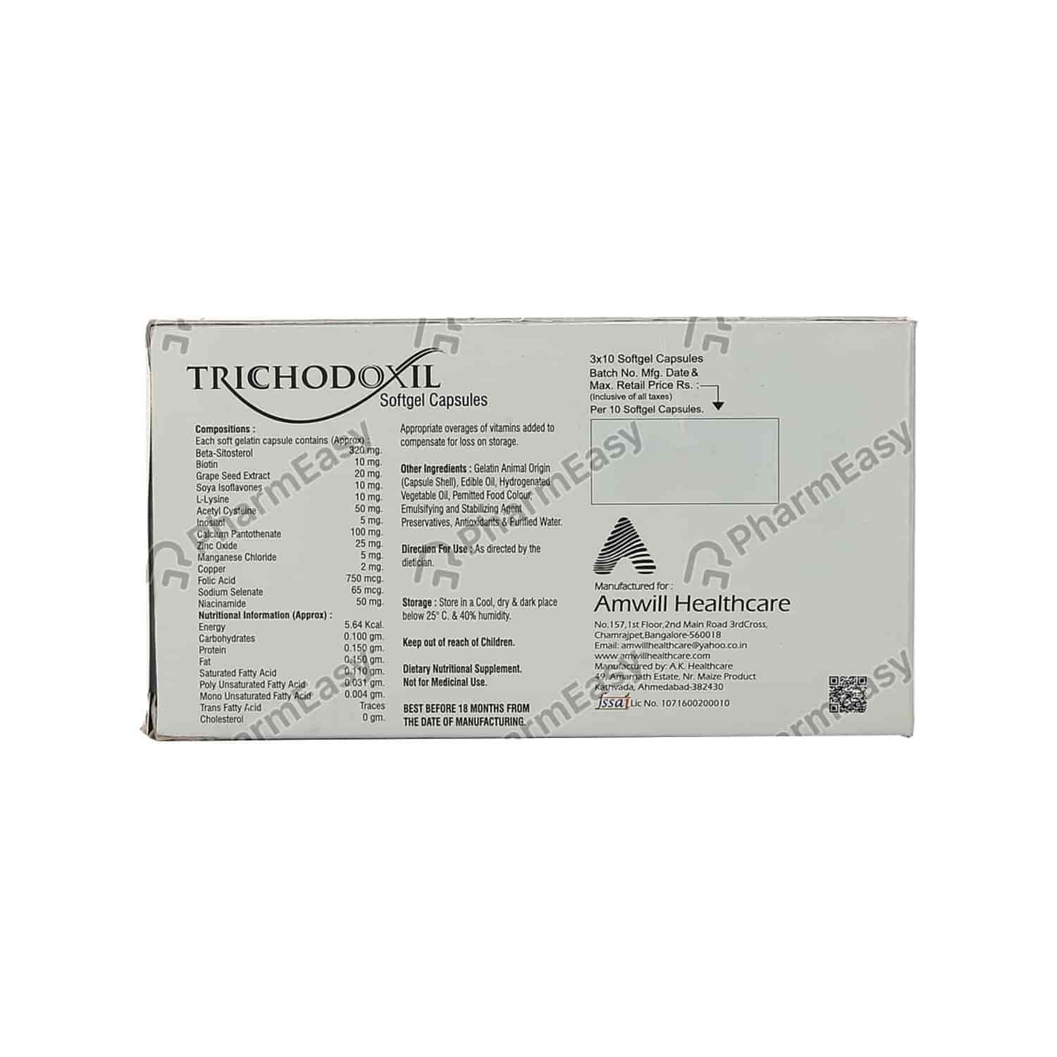 Buy Trichodoxil Cap 10'S Online at flat 15% off | PharmEasy