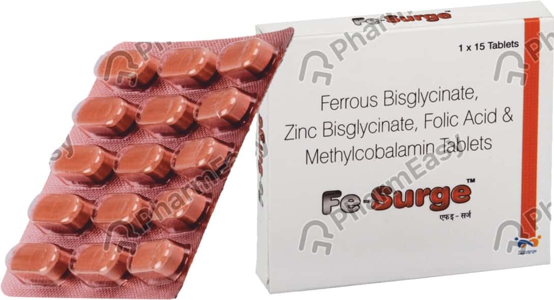 Fe Surge Strip Of 15 Tablets: Uses, Side Effects, Price & Dosage ...