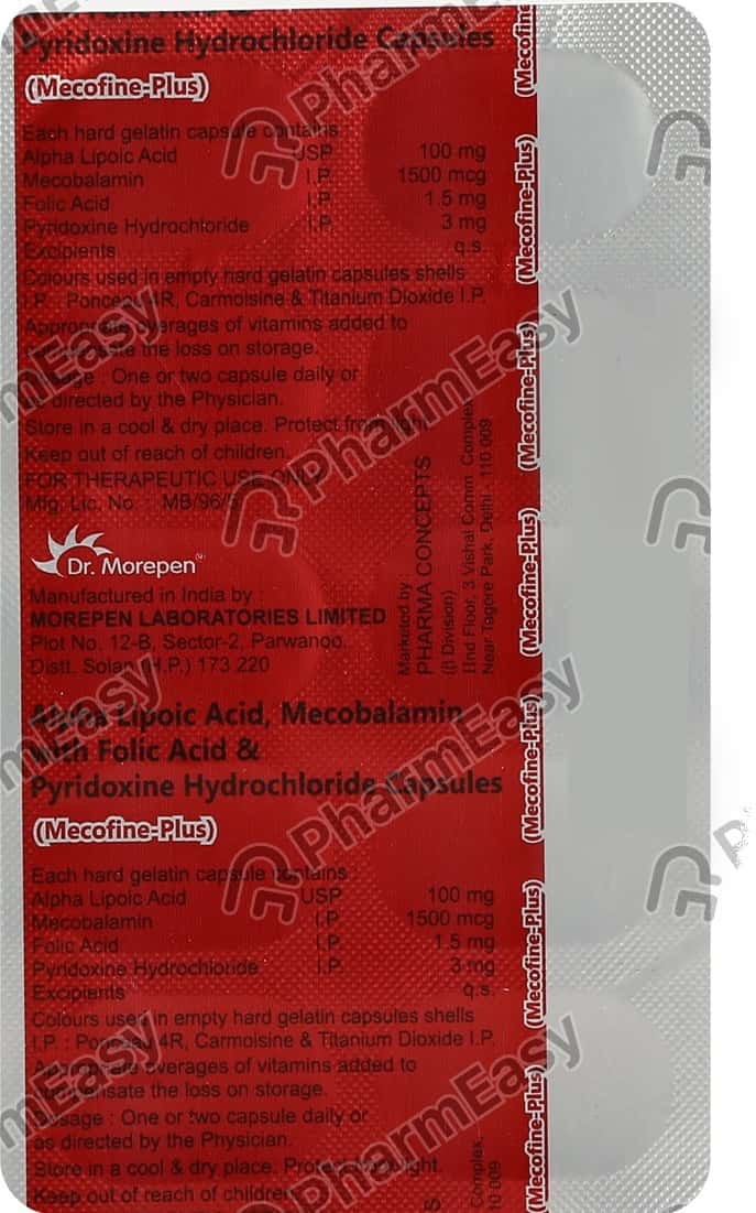Buy Mecofine Plus Strip Of 10 Capsules Online at Flat 15% OFF | PharmEasy