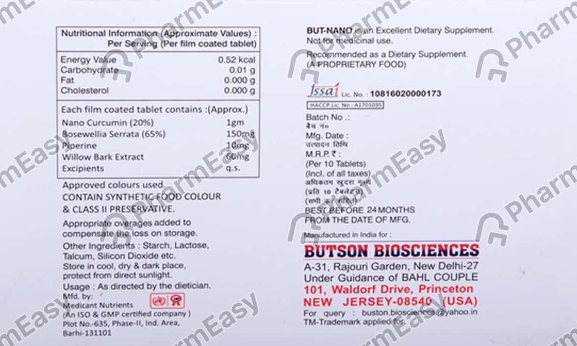 Buy But Nano Tablet (10) Online at Flat 15% OFF | PharmEasy