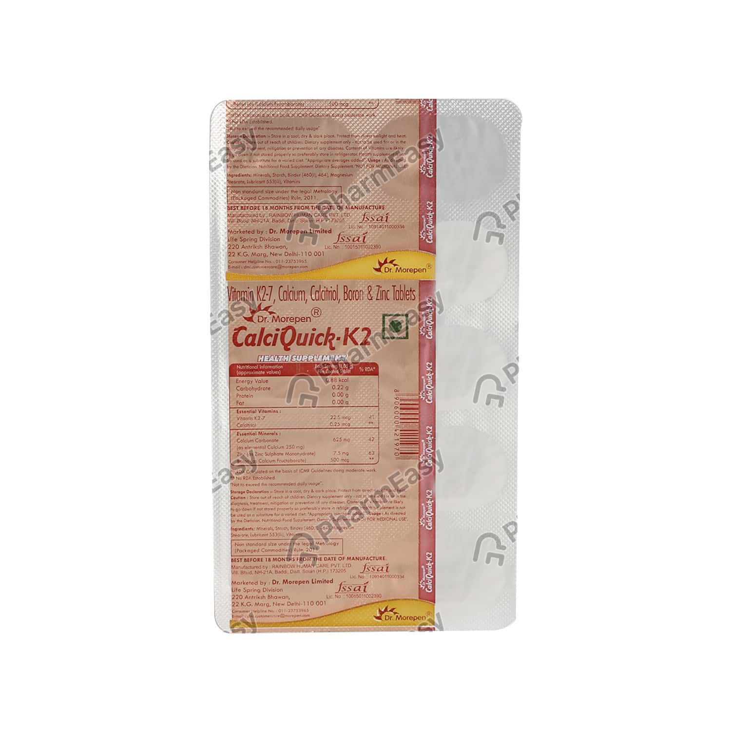 Buy Calciquick K2 Tablet (10) Online at Flat 18% OFF* | PharmEasy