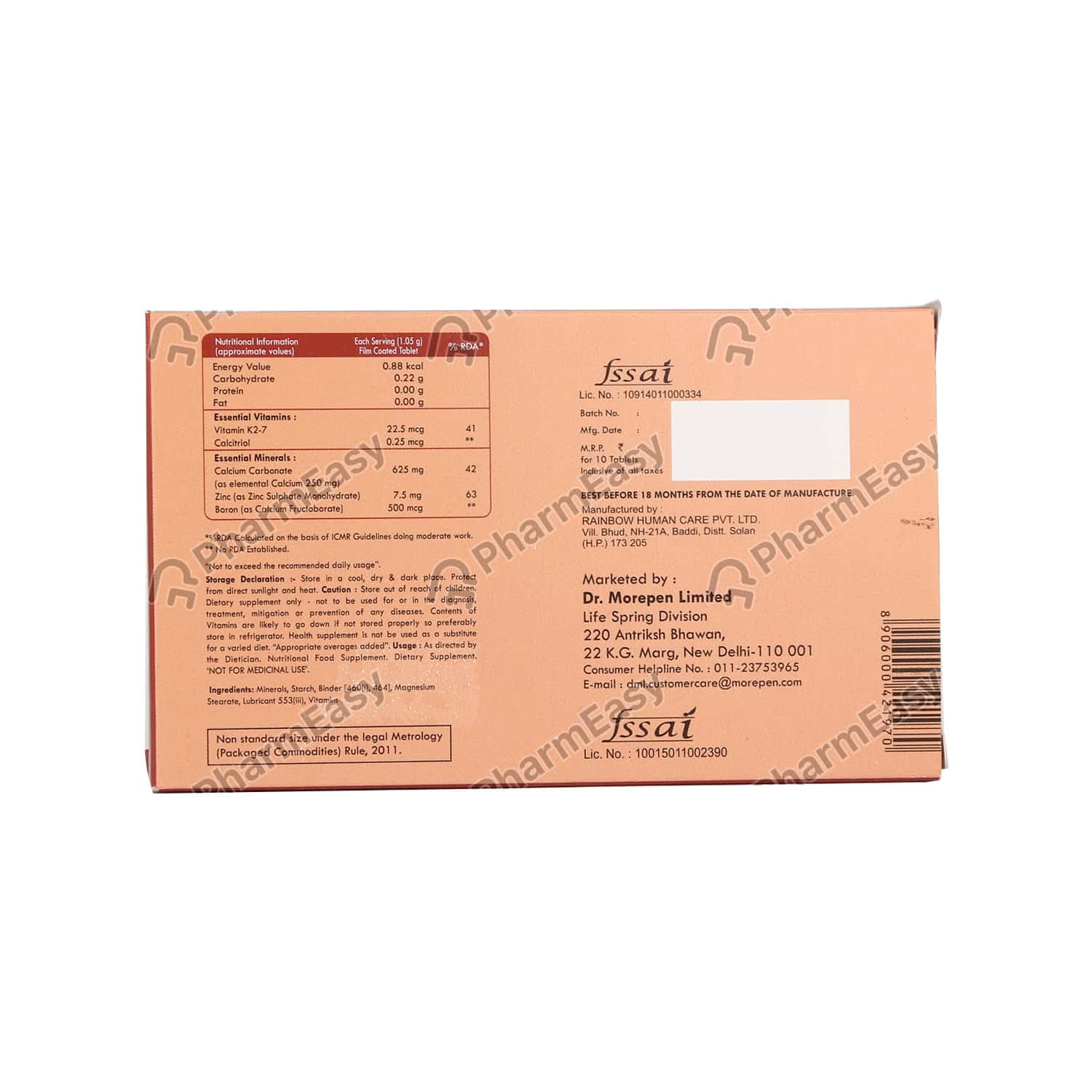 Buy Calciquick K2 Tablet (10) Online at Flat 18% OFF* | PharmEasy