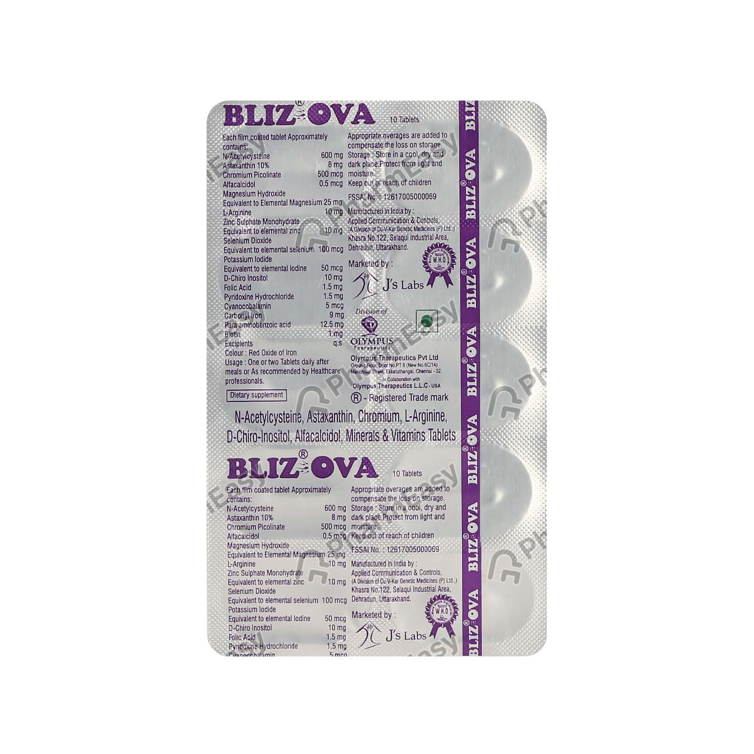 Buy Bliz Ova Tablet (10) Online at Flat 18% OFF* | PharmEasy