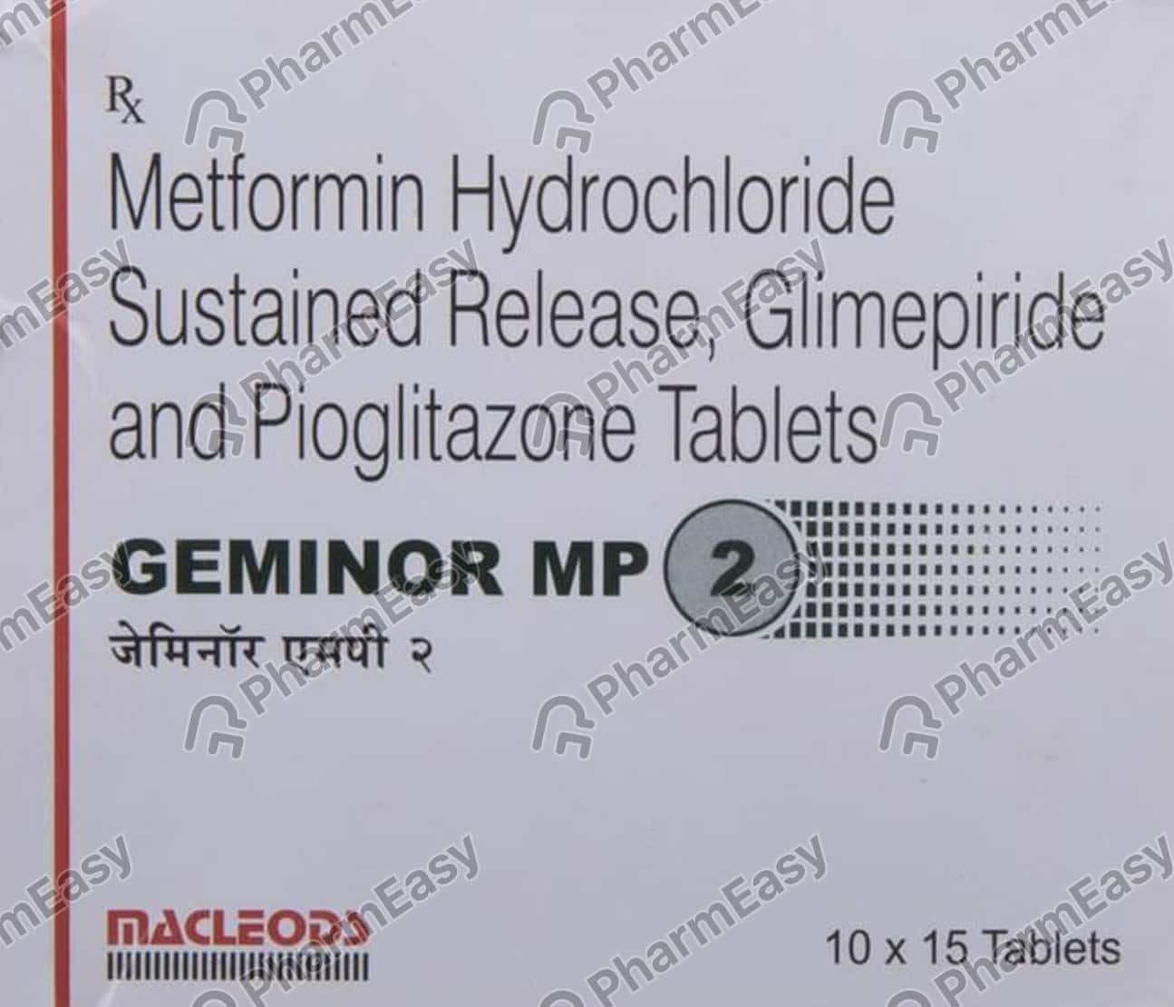 Geminor Mp 2mg Strip Of 15 Tablets: Uses, Side Effects, Price & Dosage ...