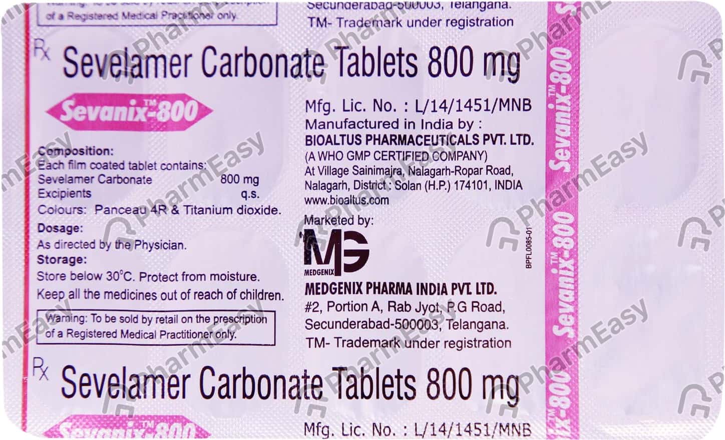 Sevanix 800 MG Tablet (10): Uses, Side Effects, Price & Dosage | PharmEasy