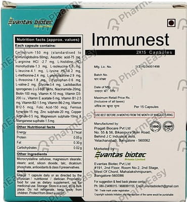 Buy Immunest Capsule (15) Online at Flat 15% OFF | PharmEasy