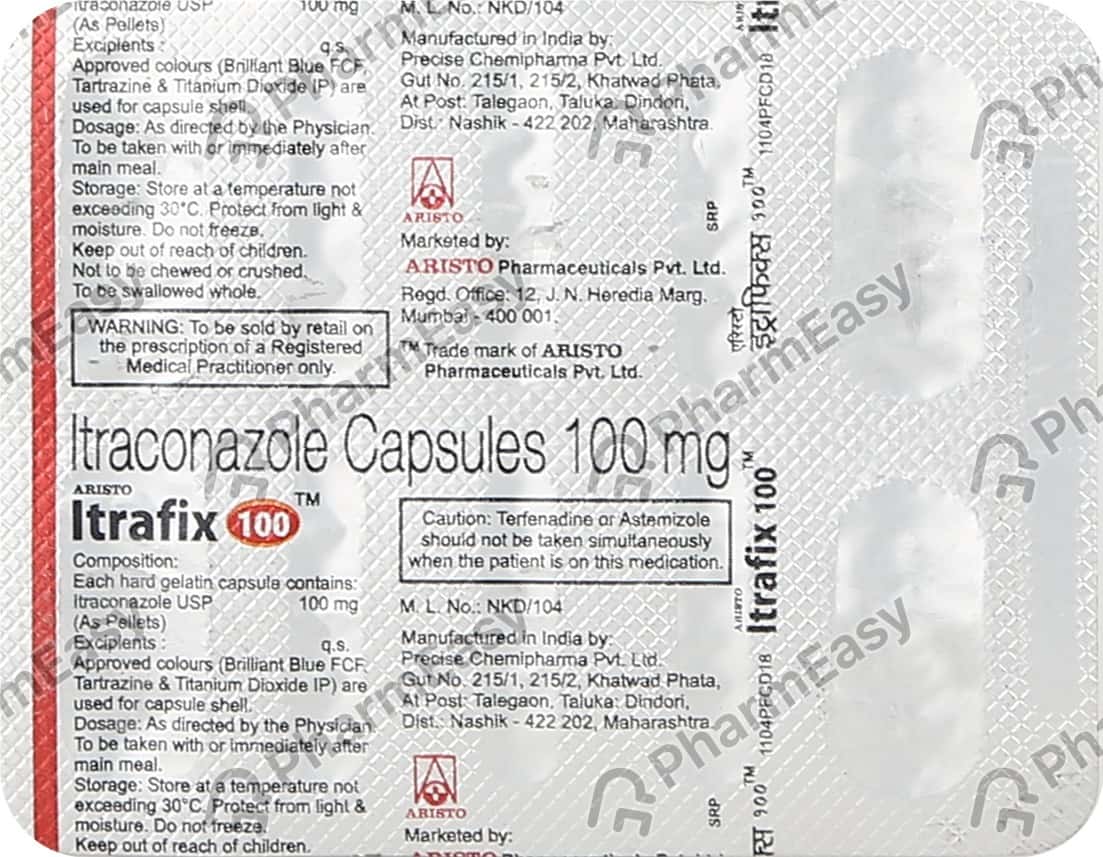 Itrafix 100 MG Capsule (4): Uses, Side Effects, Price, Dosage ...