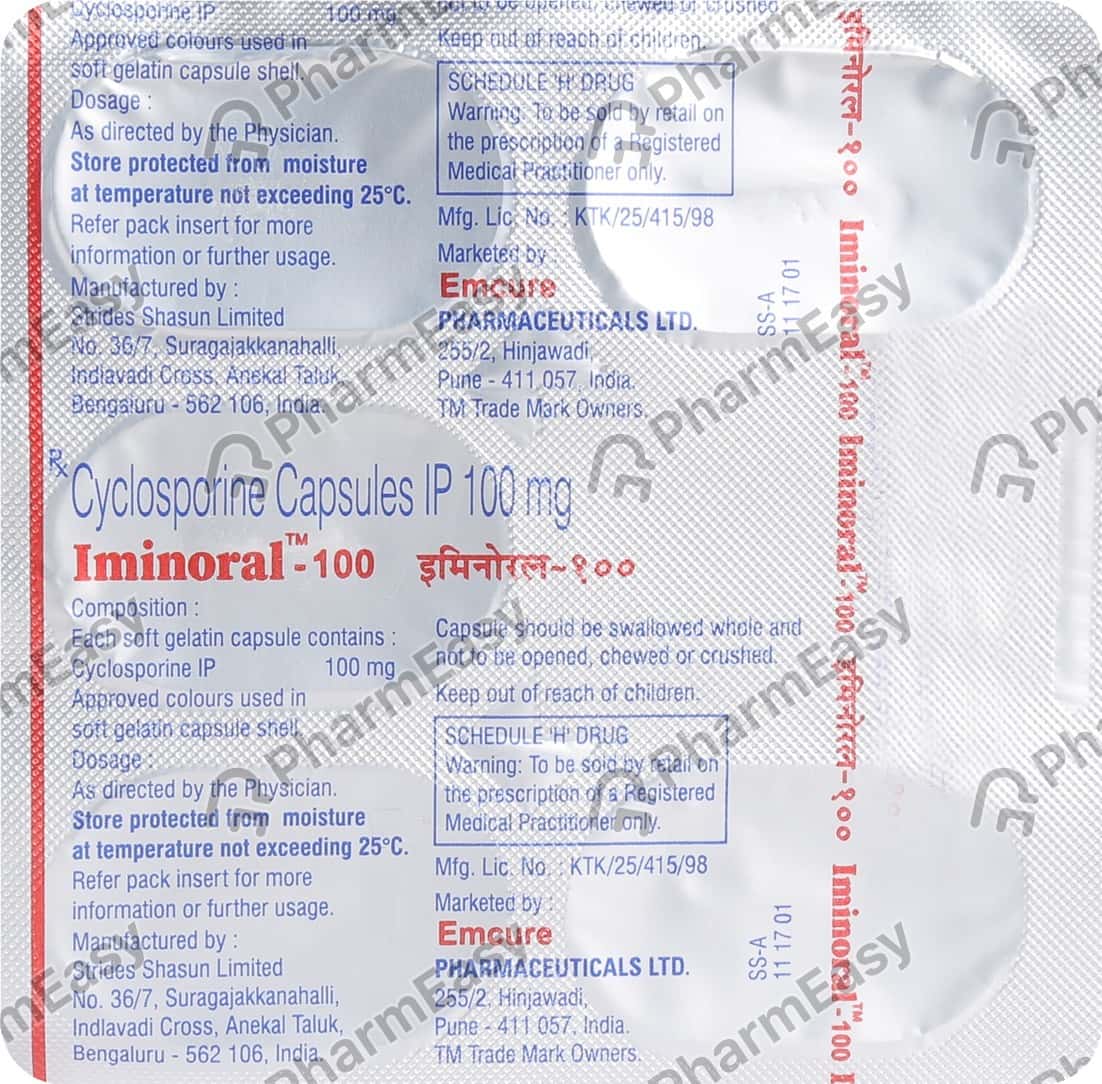 Iminoral 100 MG Capsule (5): Uses, Side Effects, Price & Dosage | PharmEasy