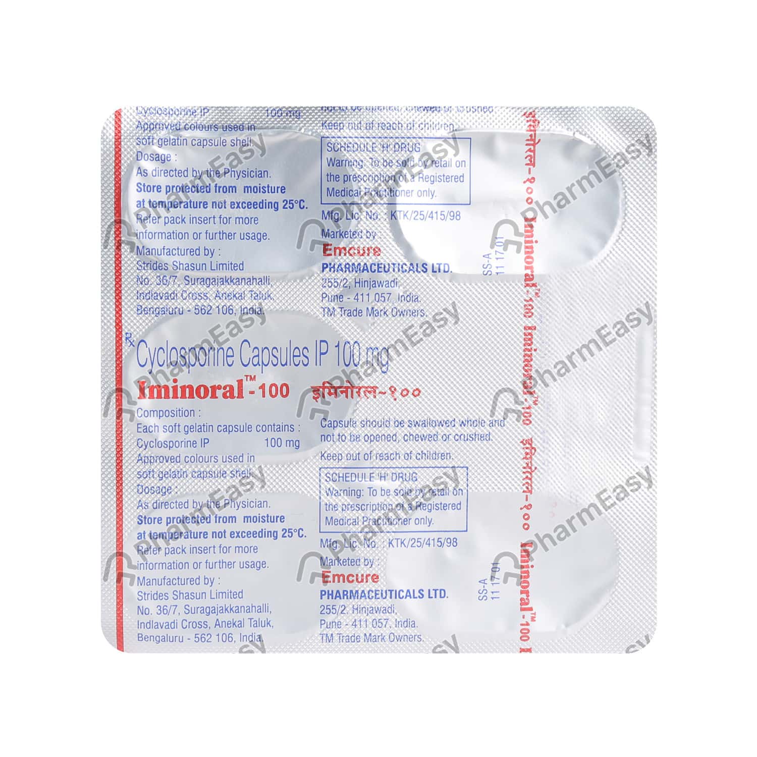 Buy Iminoral 100 MG Capsule (5) Online at Flat 18% OFF* | PharmEasy