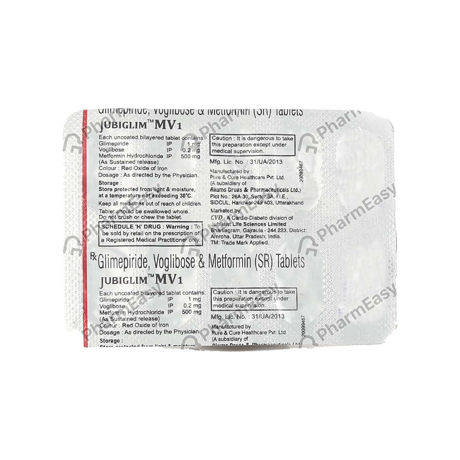 Jubiglim Mv 1mg Strip Of 10 Tablets - Uses, Side Effects, Dosage ...
