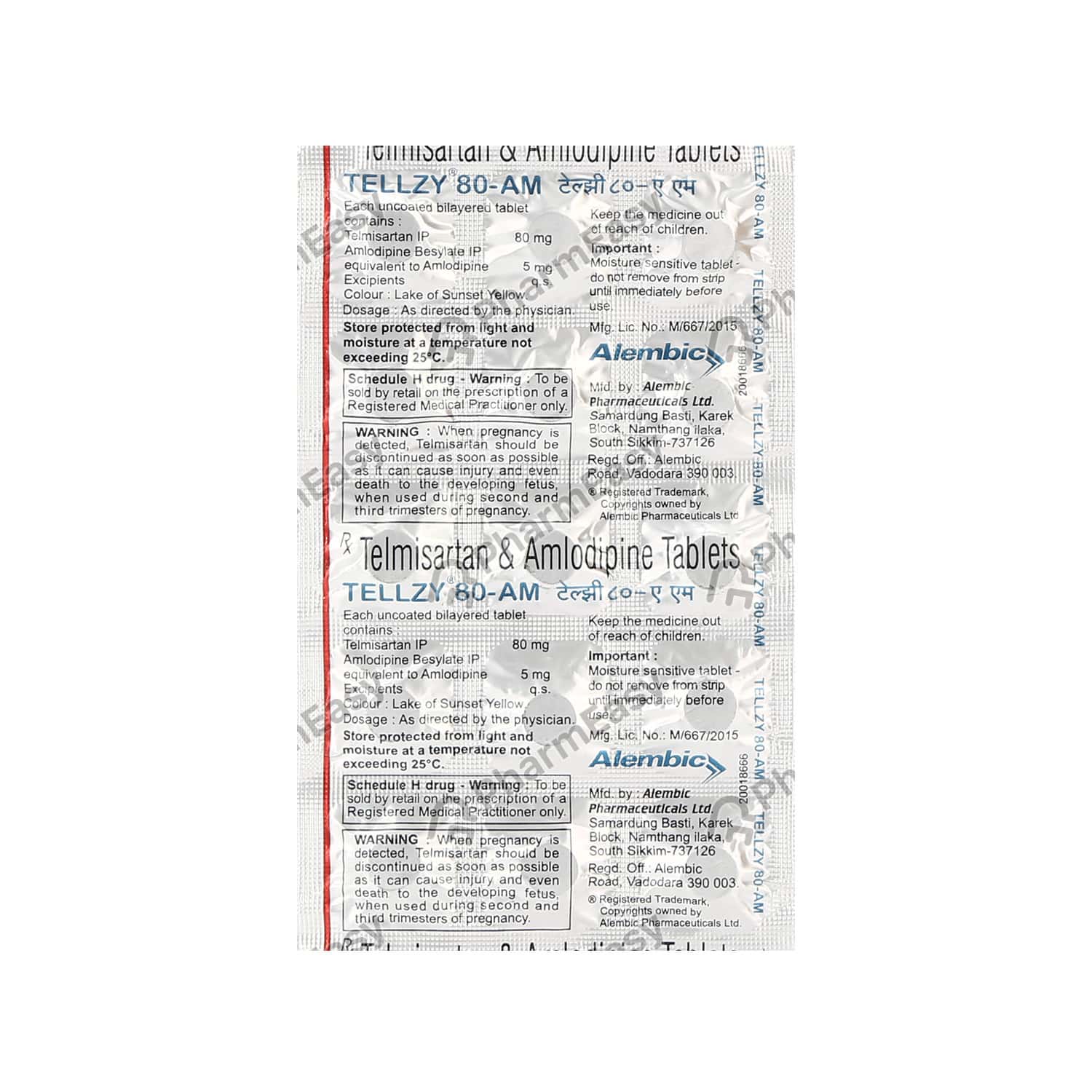 Buy Tellzy Am 80mg Strip Of 15 Tablets Online at Flat 18% OFF* | PharmEasy