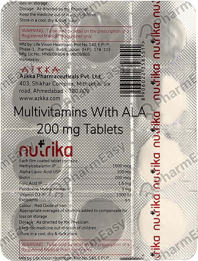 Buy Nutrika Strip Of 10 Tablets Online at Flat 15% OFF | PharmEasy