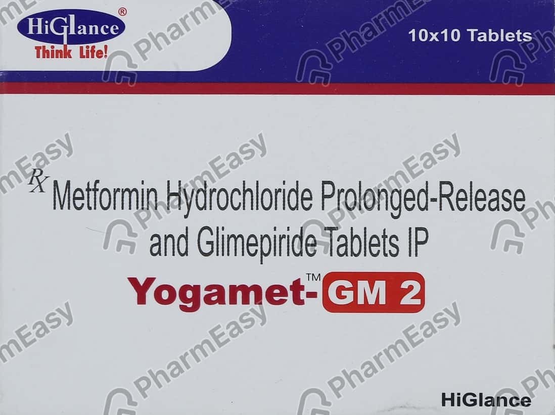 Yogamet Gm 2mg Strip Of 10 Tablets: Uses, Side Effects, Price & Dosage | PharmEasy