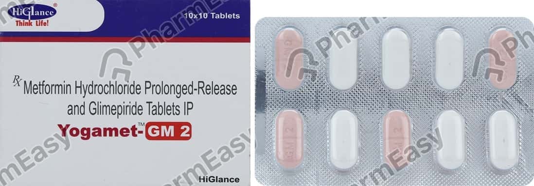 Yogamet Gm 2mg Strip Of 10 Tablets: Uses, Side Effects, Price & Dosage | PharmEasy