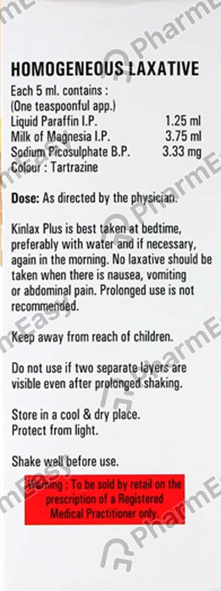 Kinlax Plus Pineapple Flavour Sugar Free Bottle Of 200ml Suspension ...