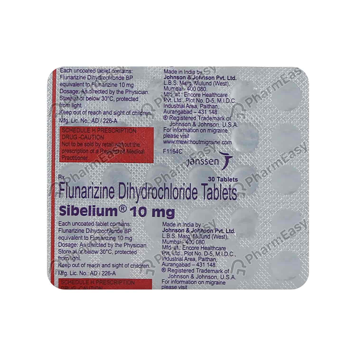 Sibelium 10mg Strip Of 30 Tablets - Uses, Side Effects, Dosage ...