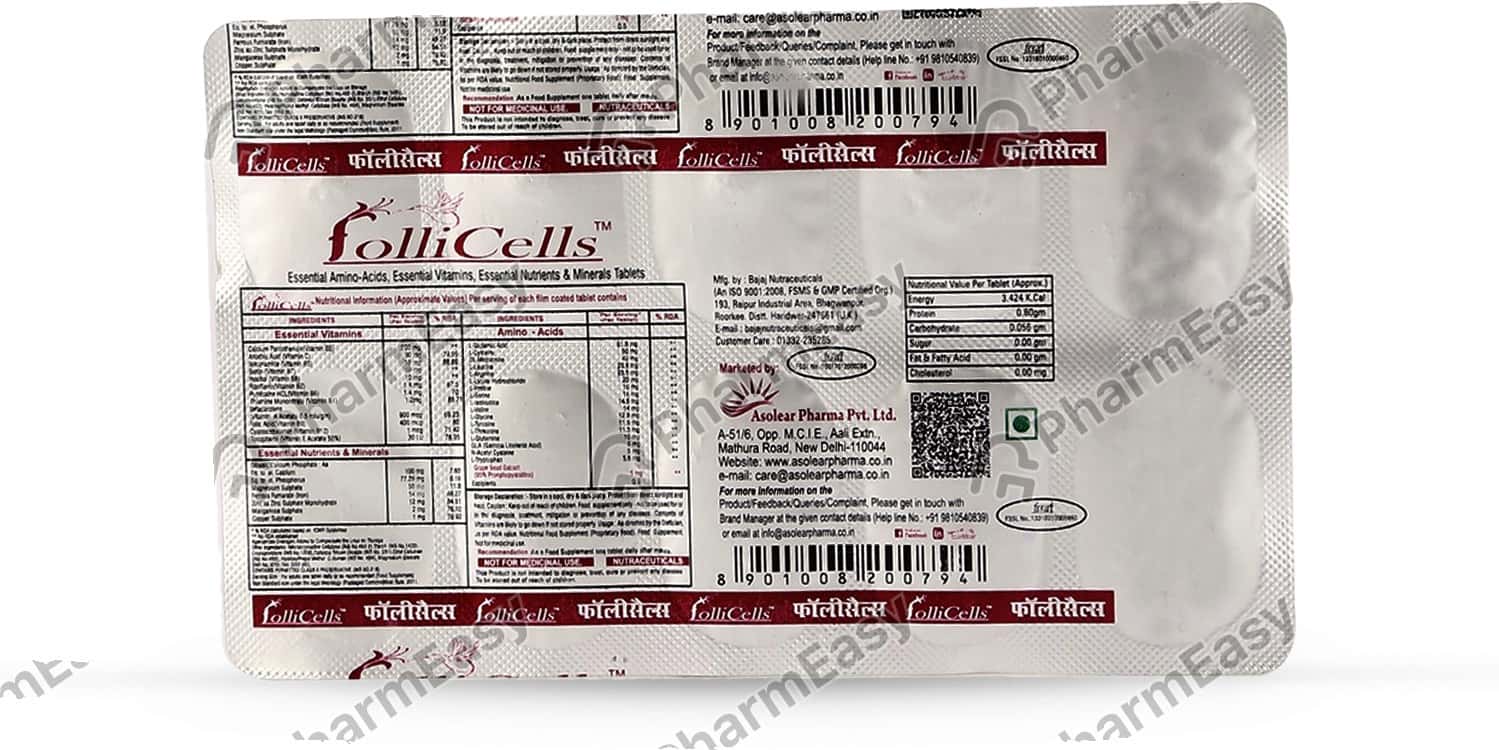 Buy Follicells Tablet (10) Online at Flat 15% OFF | PharmEasy