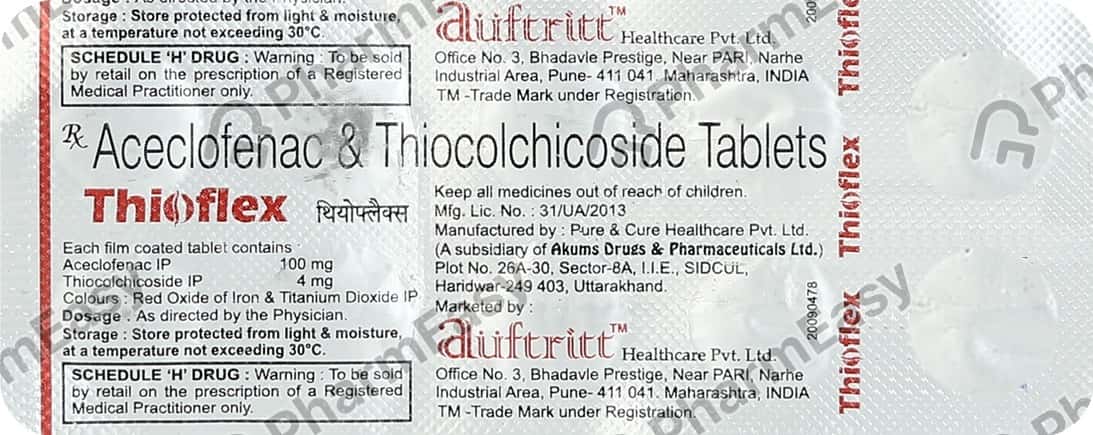 Thioflex 4mg Strip Of 10 Tablets: Uses, Side Effects, Price & Dosage ...