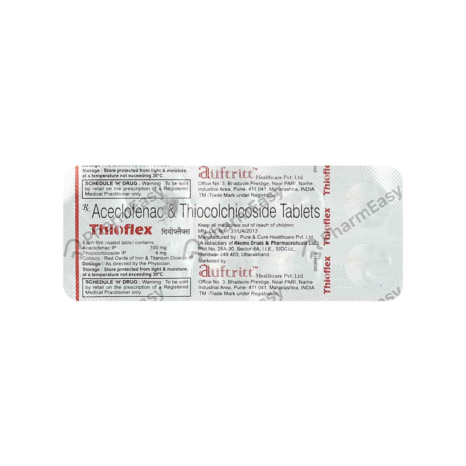 Buy Thioflex 4mg Strip Of 10 Tablets Online at Flat 18% OFF* | PharmEasy