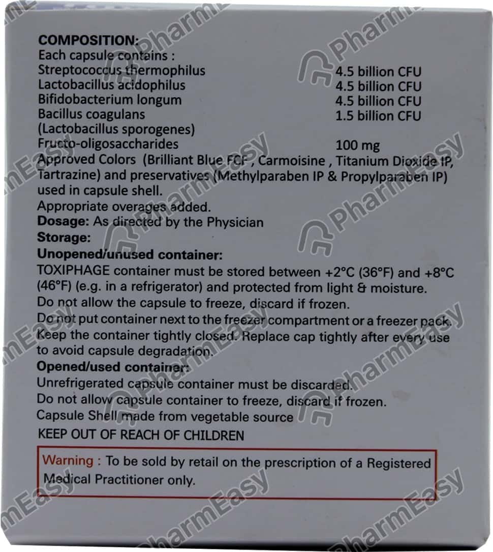 Buy Toxiphage Bottle Of 20 Capsules Online at Flat 15% OFF | PharmEasy