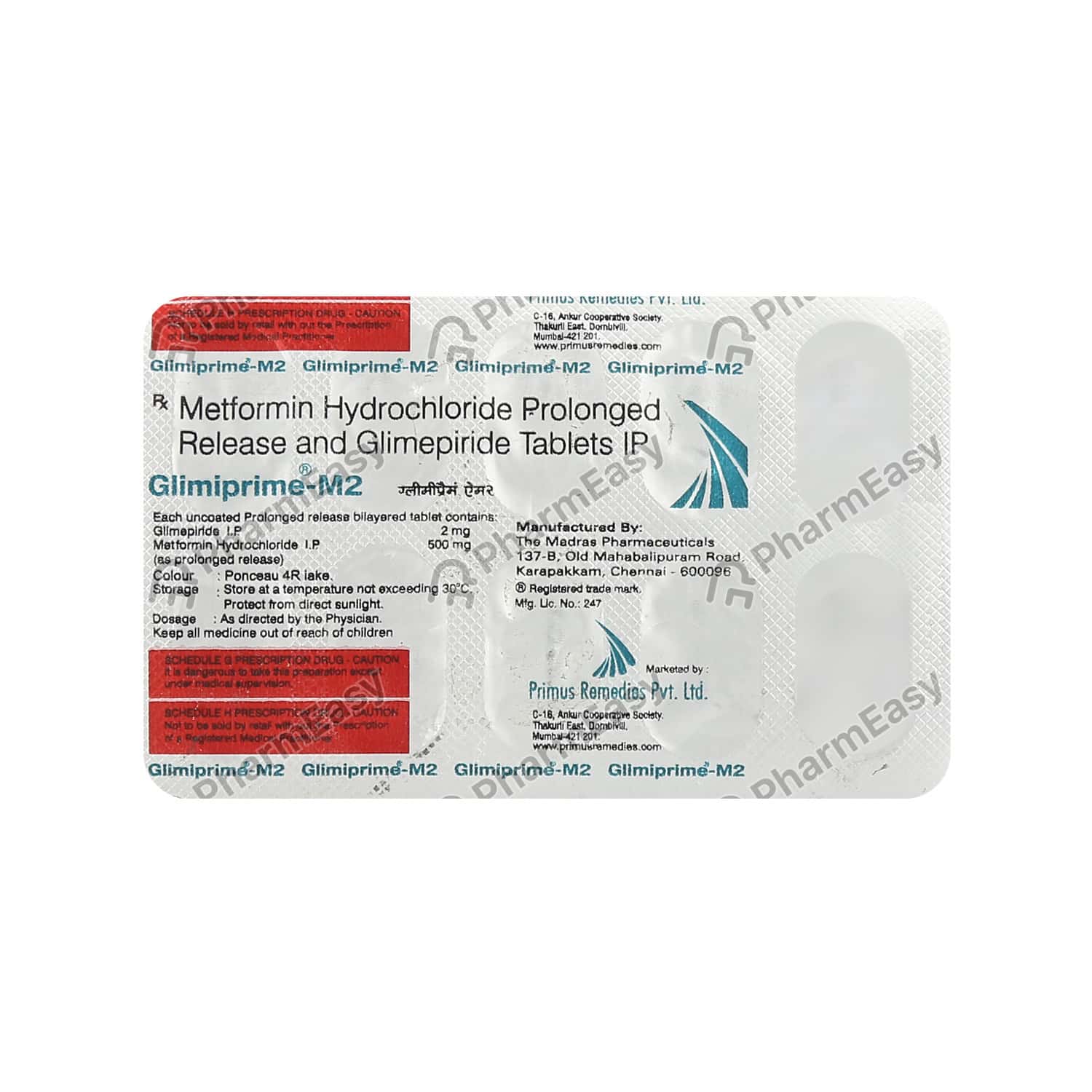 Glimiprime M2 Tab 10'S - Uses, Side Effects, Dosage, Composition ...