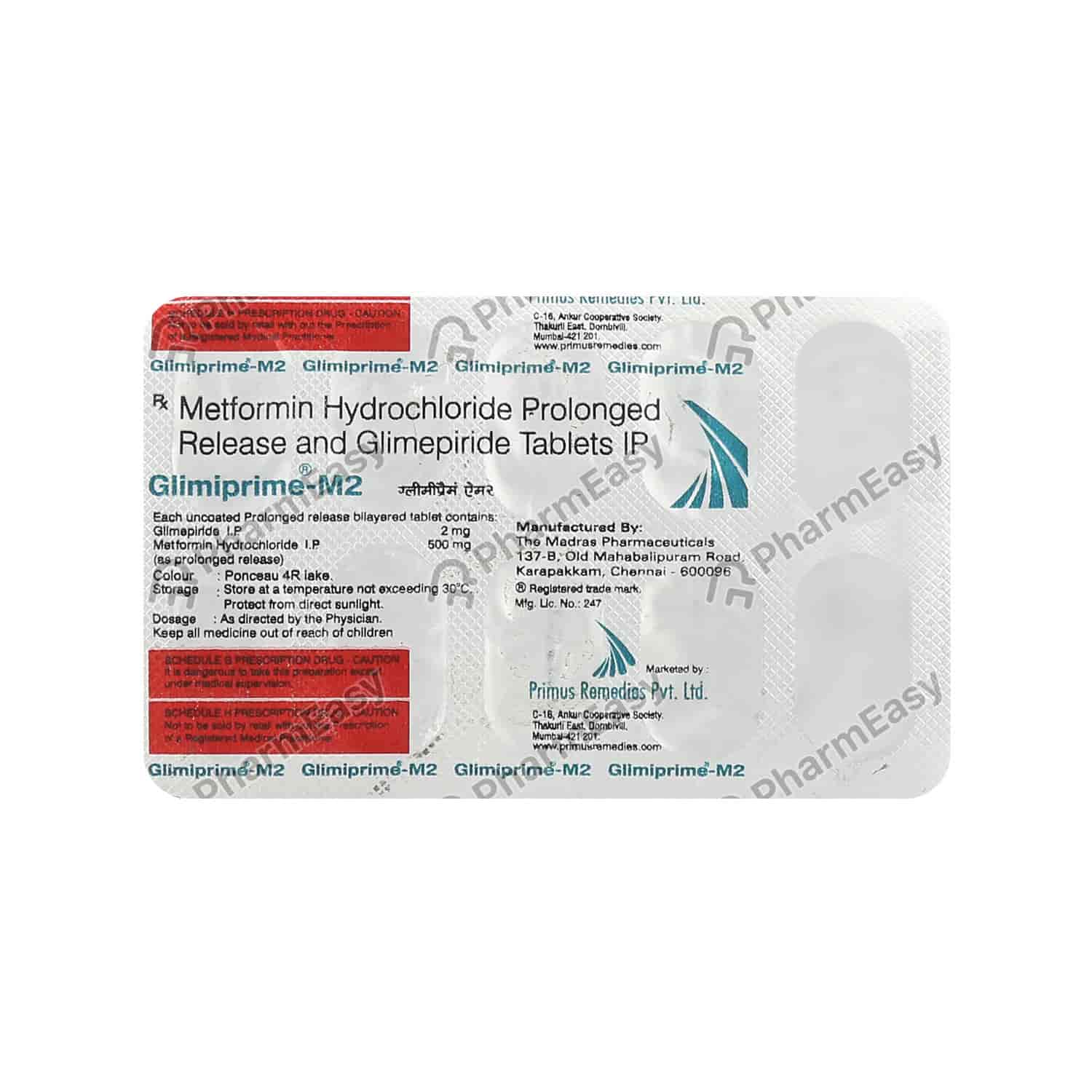 Glimiprime M2 Tab 10'S - Uses, Side Effects, Dosage, Composition ...