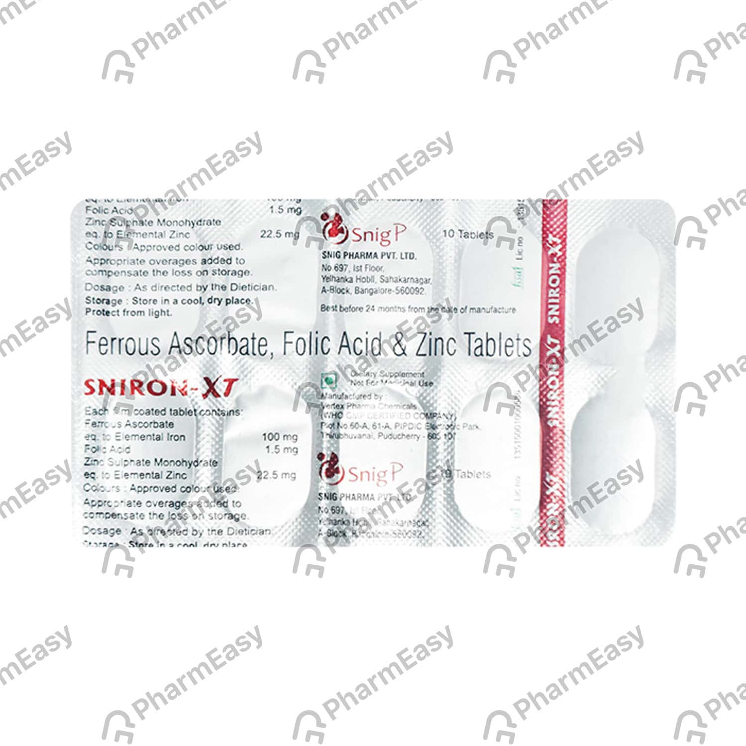 Sniron Xt Strip Of 10 Tablets: Uses, Side Effects, Price & Dosage ...