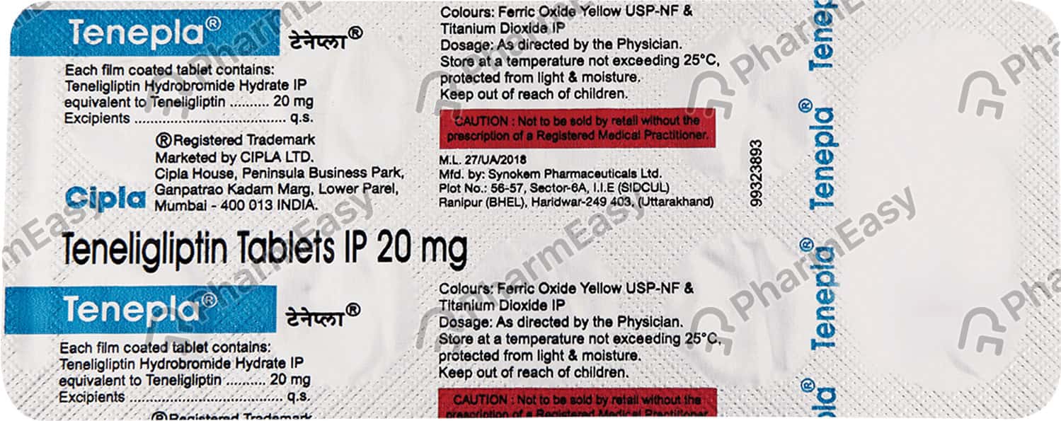 Tenepla 20 MG Tablet (10): Uses, Side Effects, Price & Dosage | PharmEasy