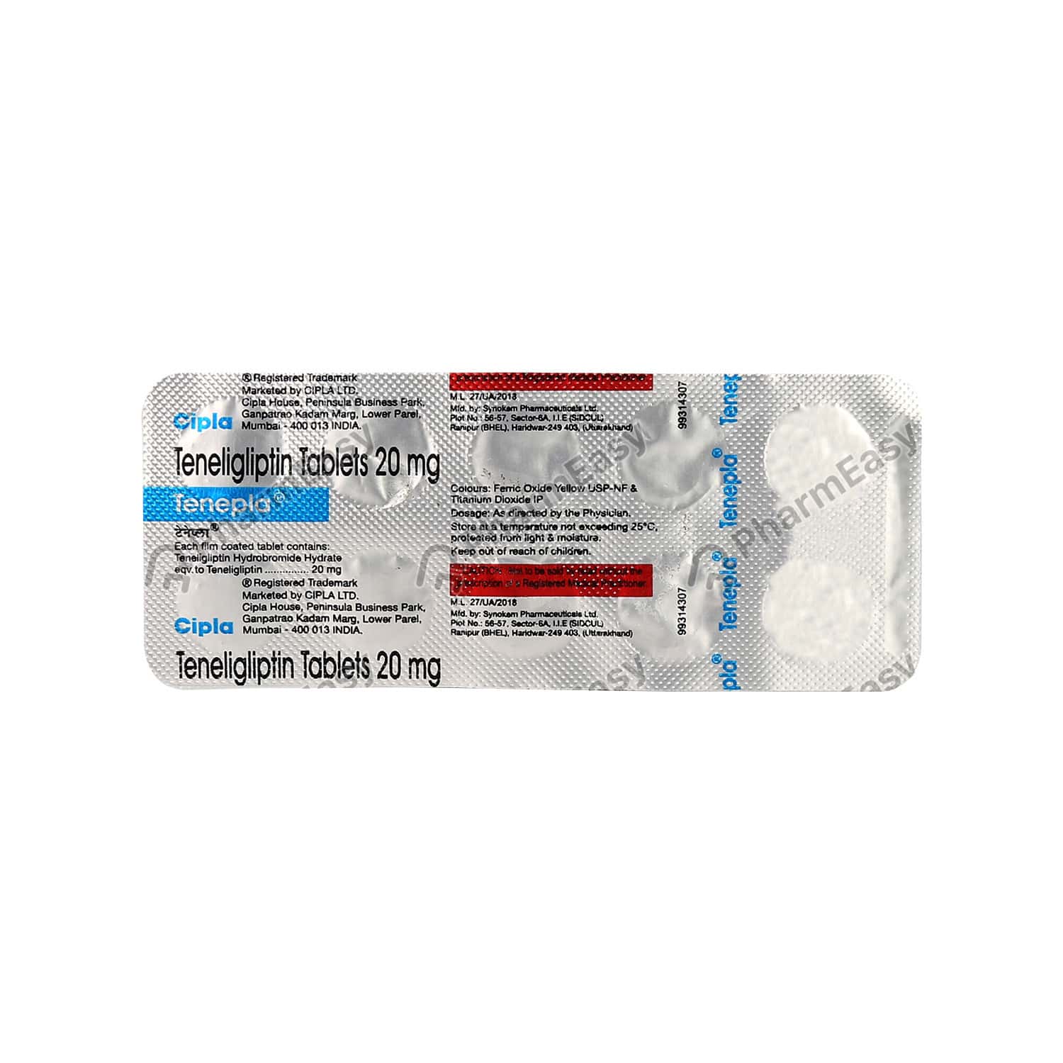 Tenepla 20 MG Tablet (10) - Uses, Side Effects, Dosage, Composition ...